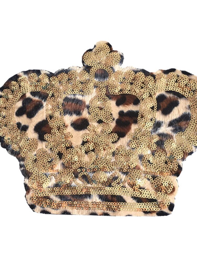 Patches Leopard print Crown Patches For Clothing S... – Vicedeal