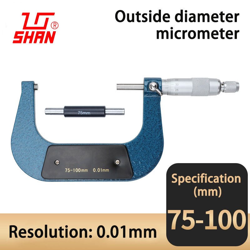 Outside micrometer 75-100 mm high precision 0.01 s... – Grandado