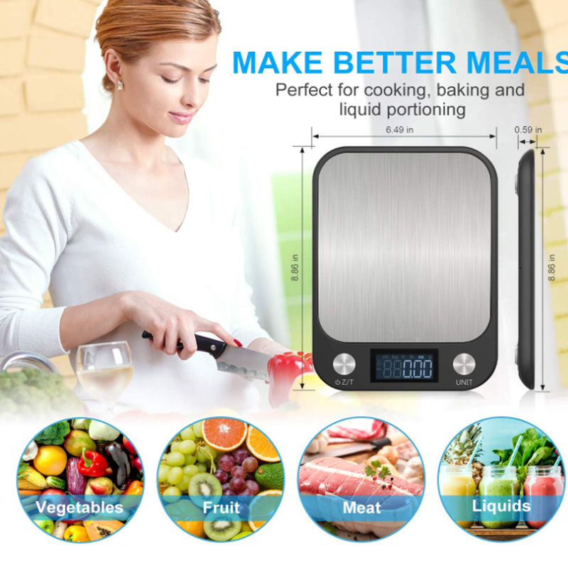 Kitchen Scale Stainless Steel 5/10/15Kg Weighing F... – Grandado
