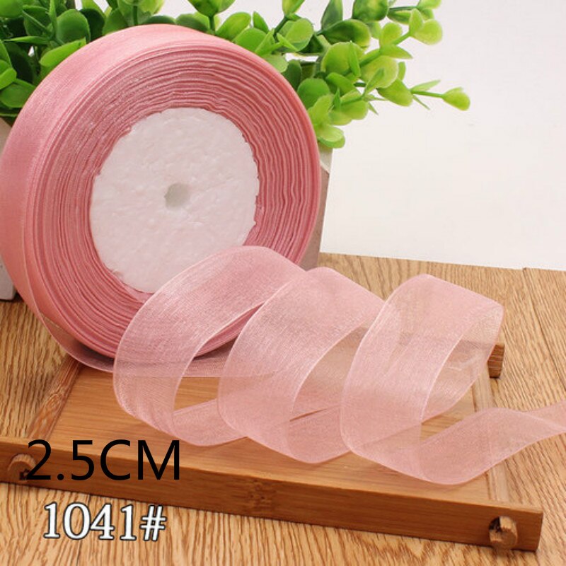 Pink Meat 12mm-50mm 50yards Organza Ribbon For Wra... – Grandado