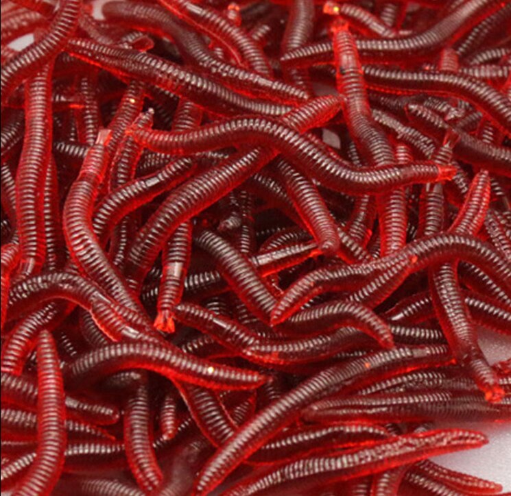 50Pcs Simulation Earthworm Worms 40mm Artificial F... – Grandado