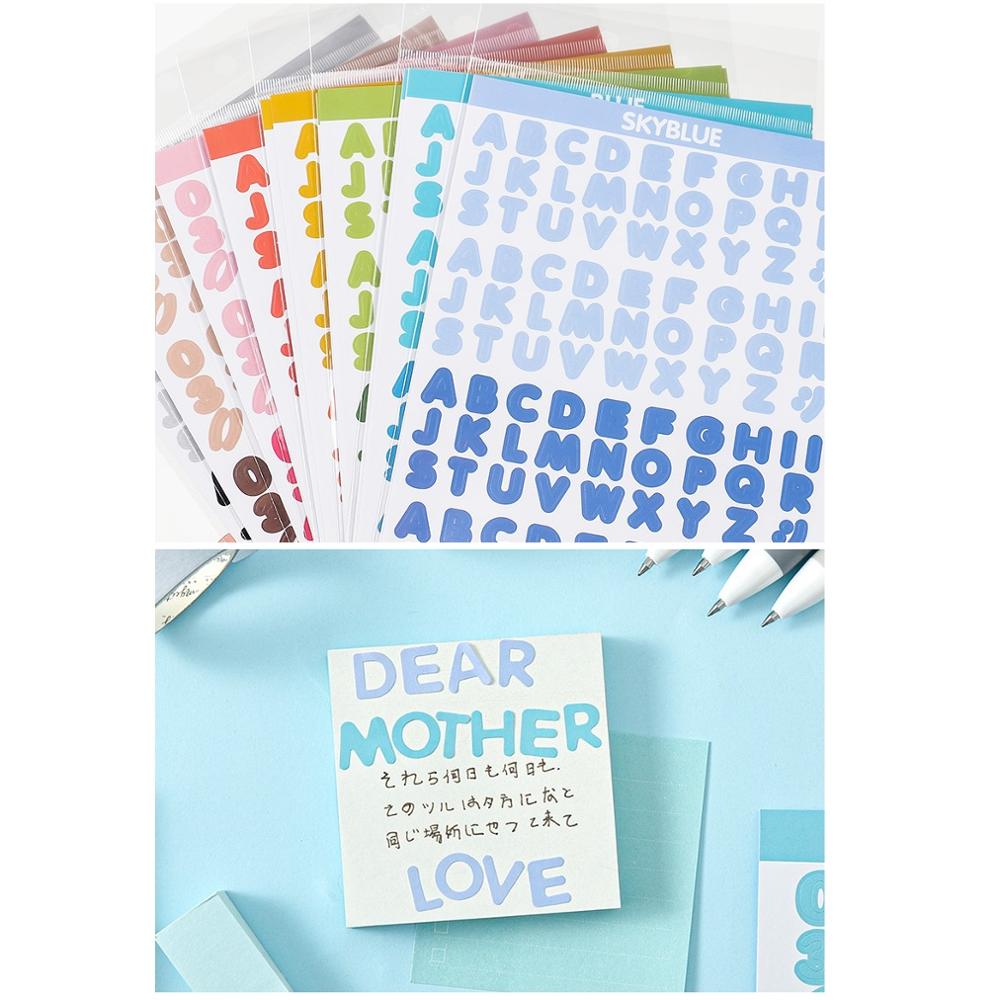 2 Sheets Sugar Color Alphabet Stickers Set Cute Wo... – Vicedeal