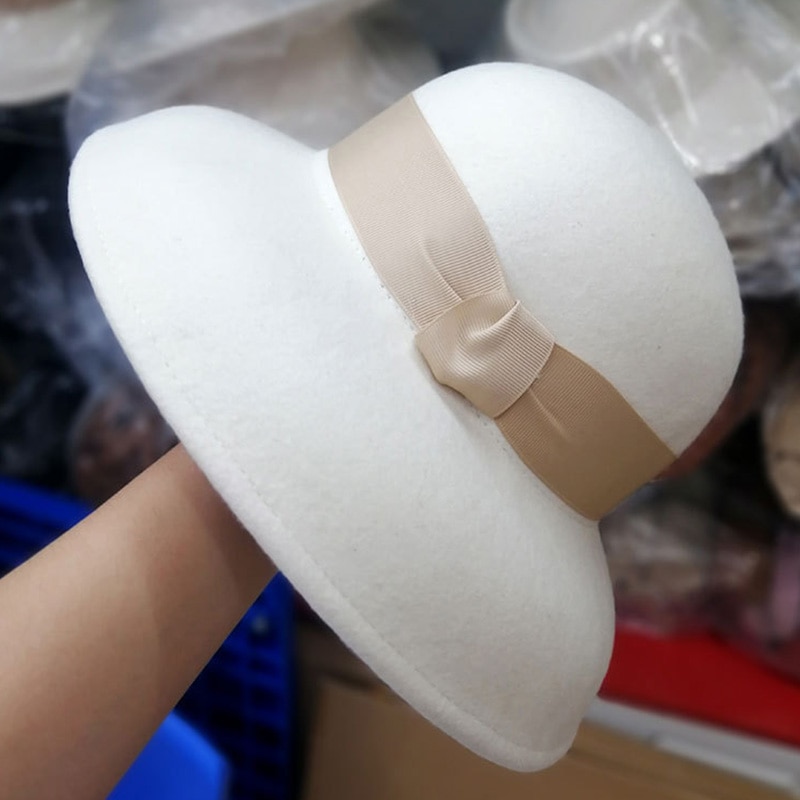 Klassieke Witte Vilten Muts Warme Cloche Wol Hoed ... – Vicedeal