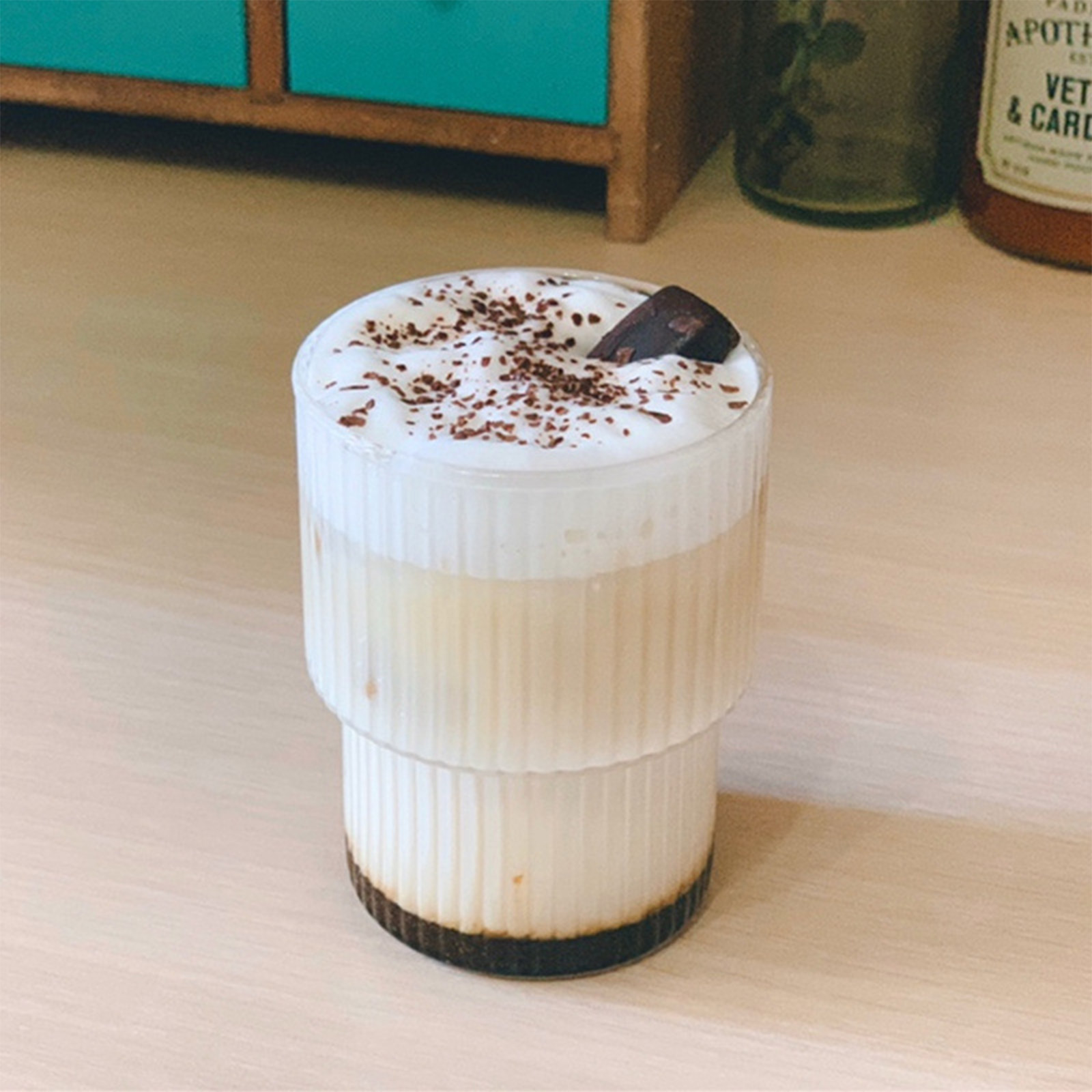 Caneca mão soprado parede dupla copo de vidro cane... – Grandado
