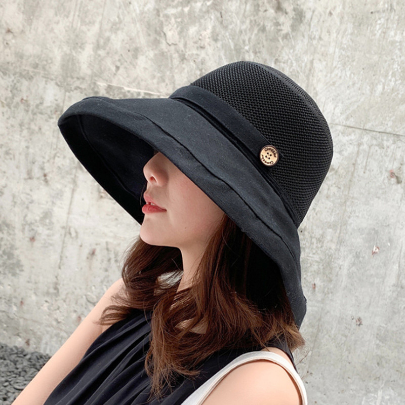 Damer sommer sammenleggbar solhatt strand ensfarge... – Vicedeal