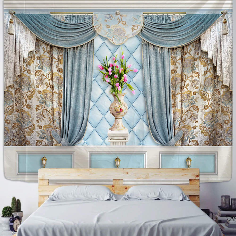 Curtain Pattern Tapestry Wall Hanging Fresh And Si... – Grandado