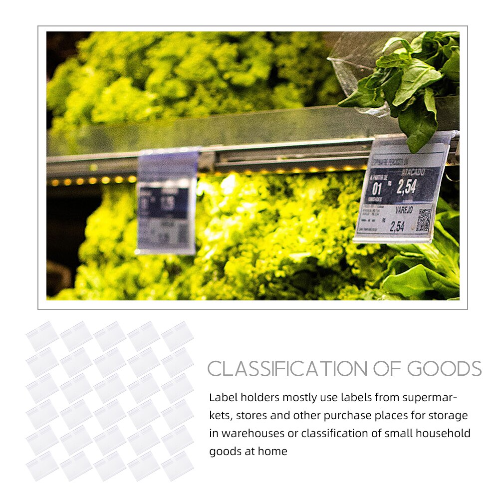 50Pcs Wire Shelf Label Holder Plastic Price Cards ... – Grandado