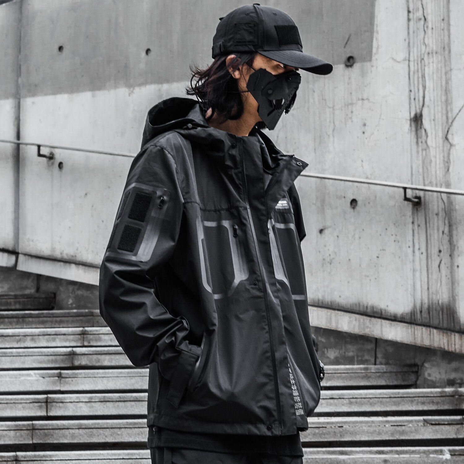 Techwear Jacket For Men Streetwear Windproof Zippe... – Vicedeal