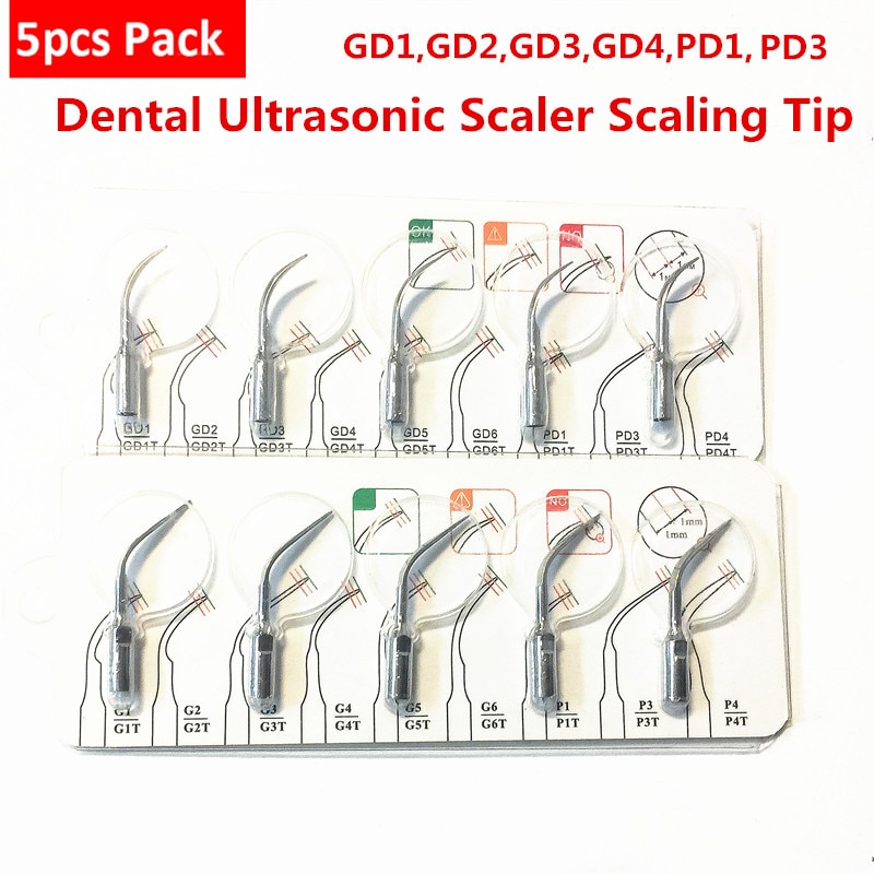 5Pcs Dental Ultrasonic Scaler Tips GD1 GD2 GD3 GD4... – Grandado
