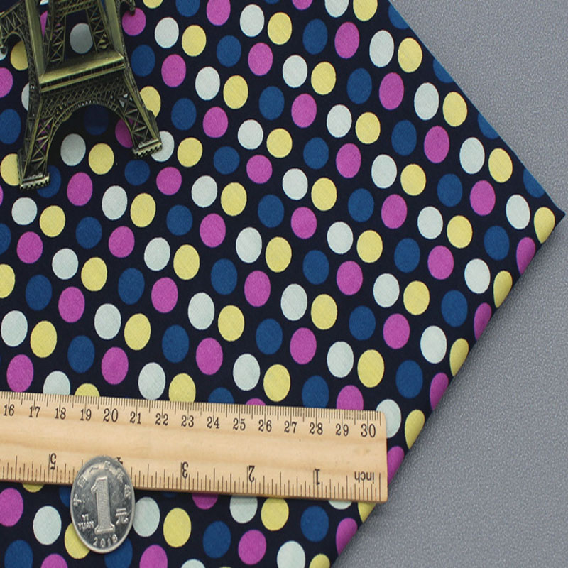 100% Cotton Poplin Big Colorful Polka Dot Printed ... – Vicedeal