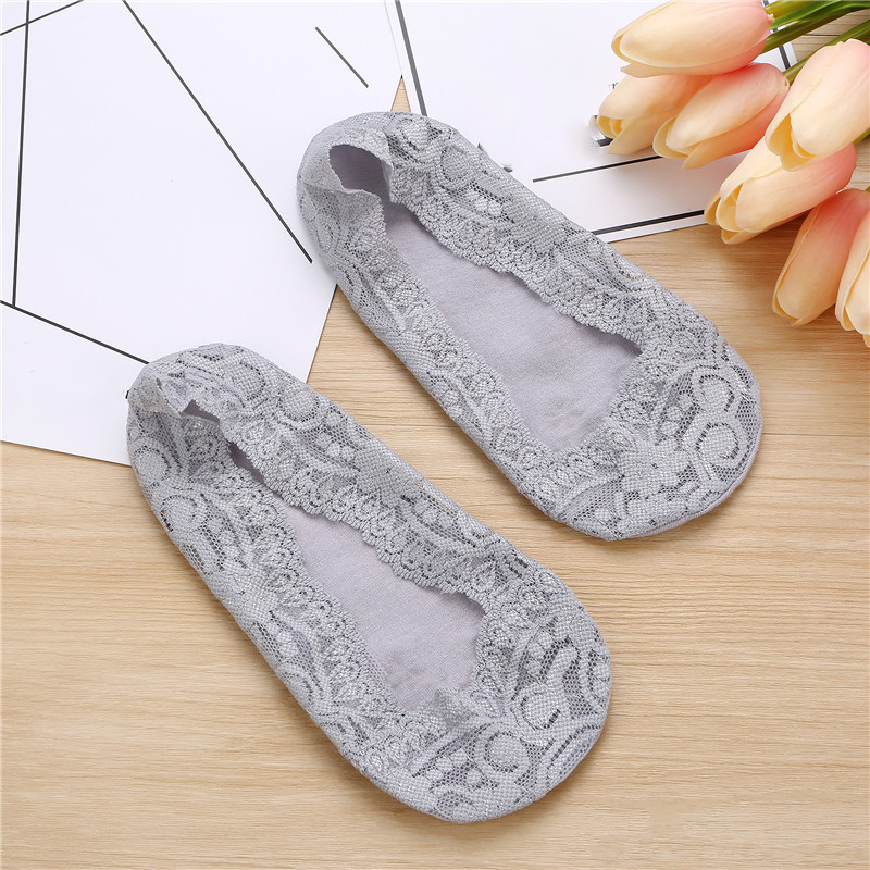 Womens Cotton Lace Antiskid Invisible Liner Socks ... – Grandado
