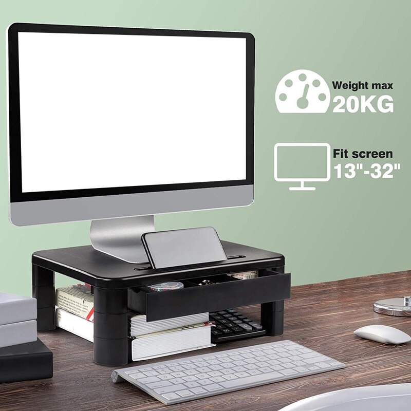 Monitor Stand for Desk for PC Monitor, Laptop, Printer, Monitor Desk ...