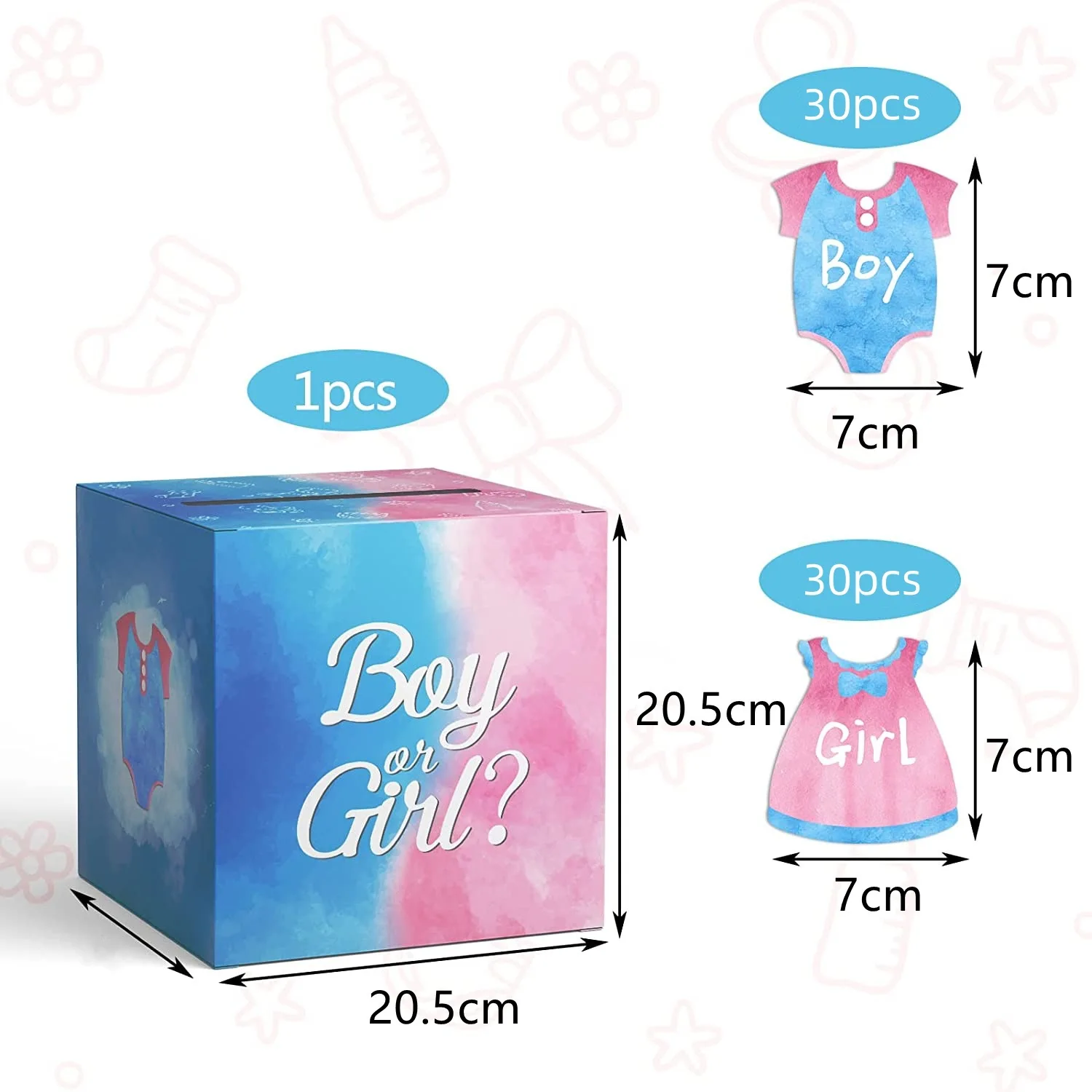 Baby Gender Reveal Ballot Box Boy Girl Gender Voti... – Grandado