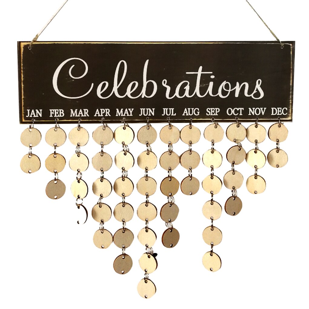 Celebrations Hanging DIY Wooden Calendar Kalendar ... – Grandado