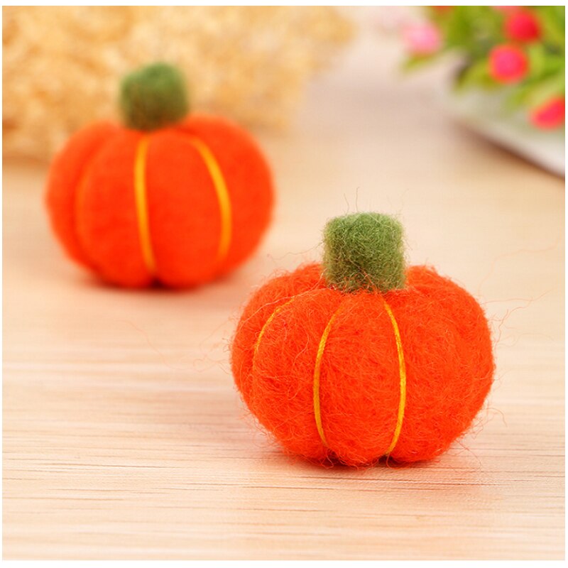 Halloween Pumpkin DIY Cute wool felt Fur Balls nee... – Vicedeal