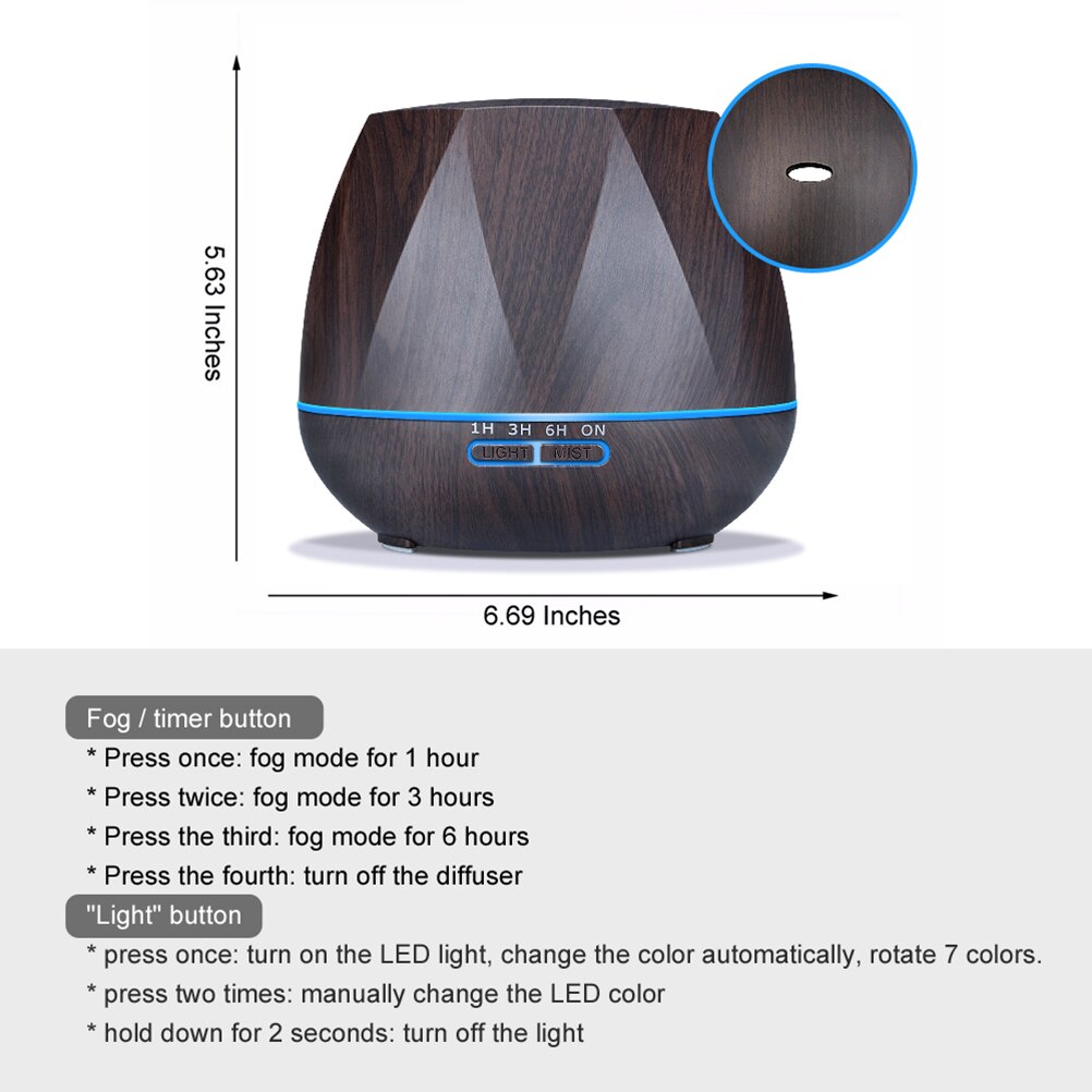 550Ml Luchtbevochtiger Aroma Diffuser Ultrasone Es... – Grandado