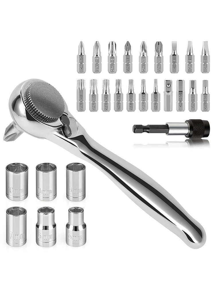 28 in 1 Mini Ratchet Wrench Set Ratcheting Screwdr... – Grandado