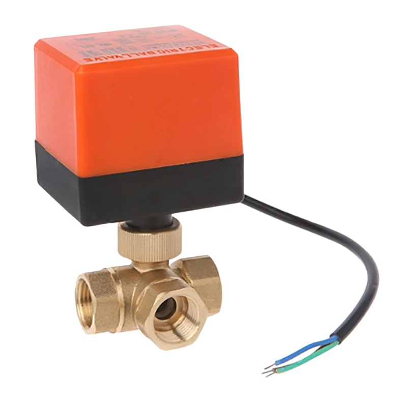AC220V 3 Way 3 Wire 2 Control Motorized Ball Valve... – Vicedeal