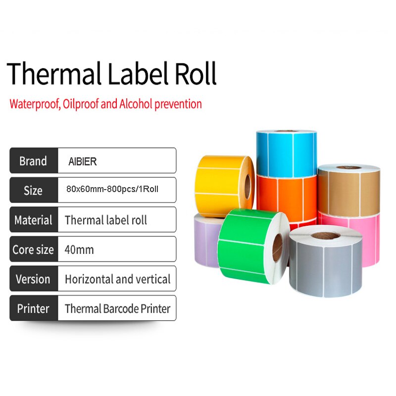 AIBIER Kleur Leeg Thermische barcode Label Sticker... – Vicedeal