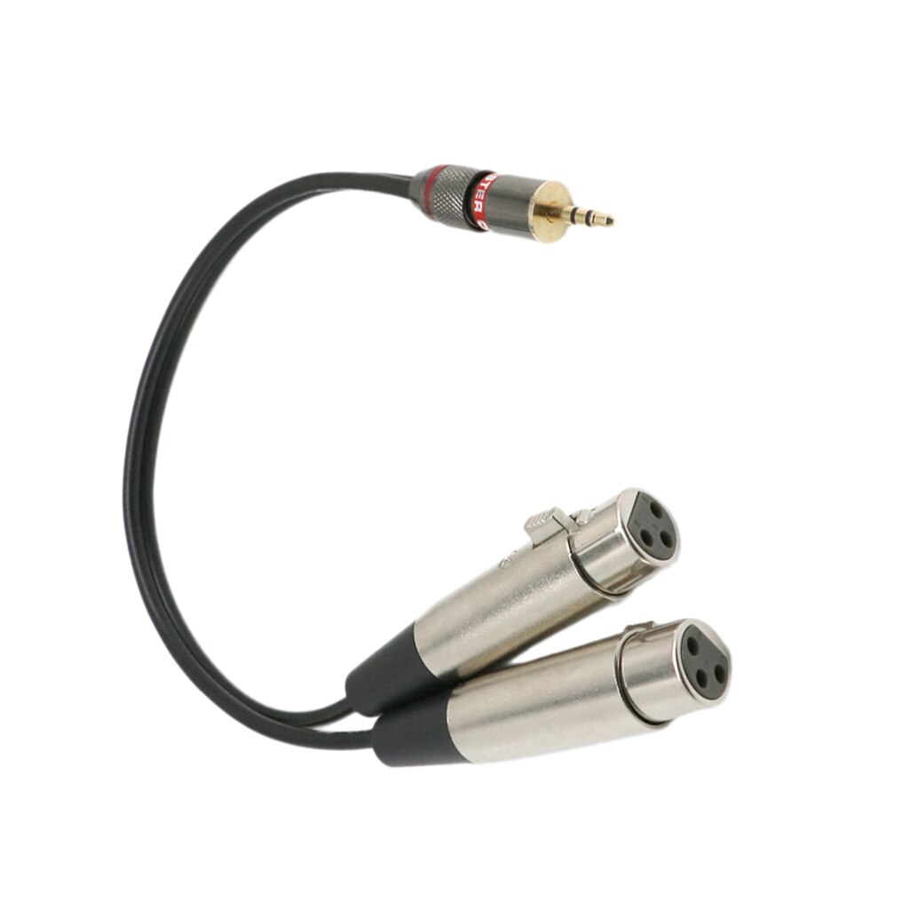 Audio Cable 1/8 "Jack 3.5 Mm to Double XLR Female ... – Vicedeal