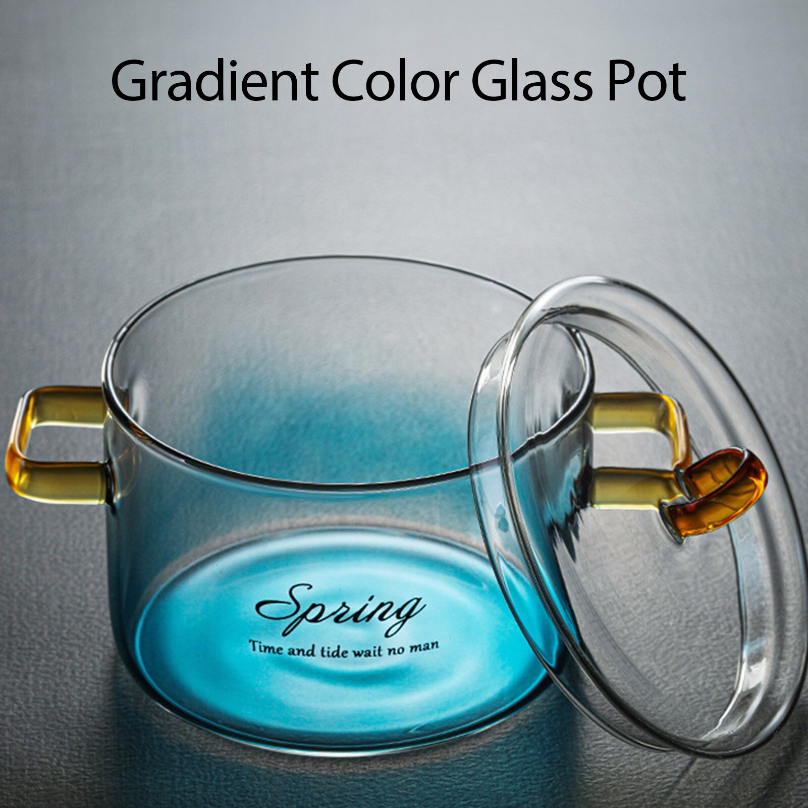900ml Gradient Color High Borosilicate Glass Pot W... – Grandado