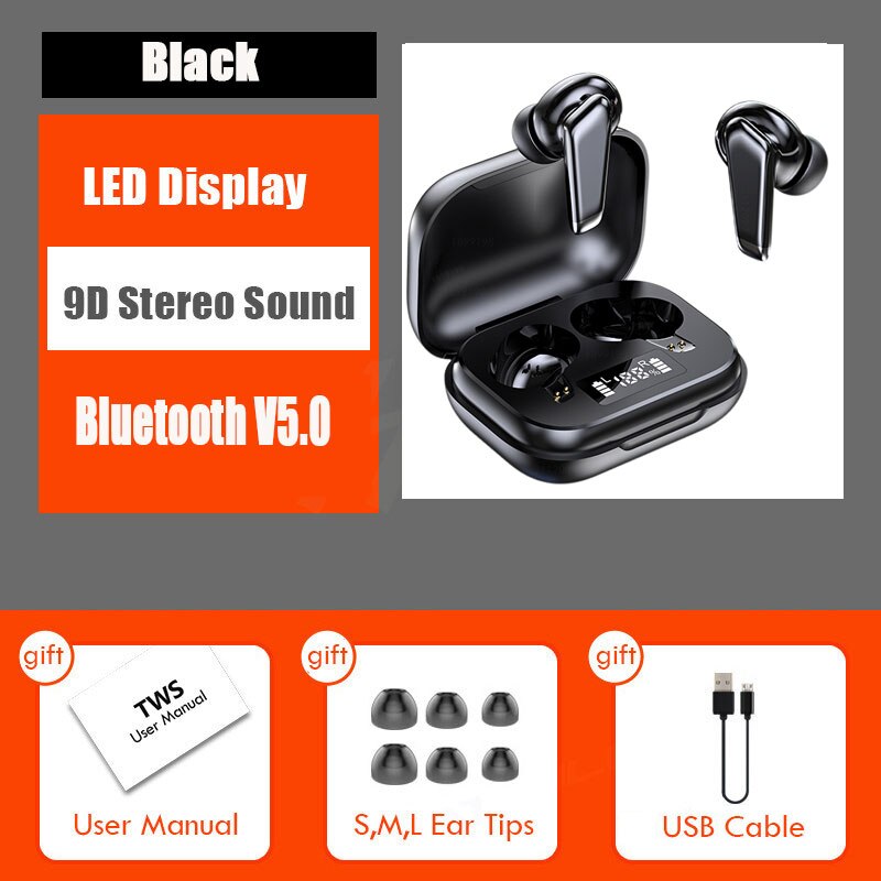 Tws 5.0 Bluetooth Oortelefoon 9D Sound Draadloze H... – Grandado