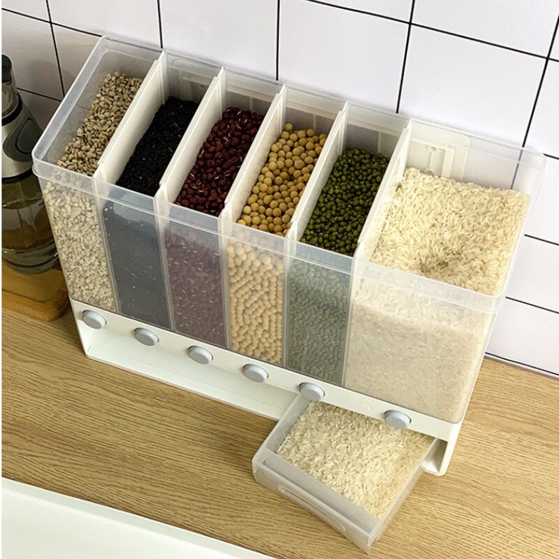 Wall Mounted Kitchen Dry Rice Food Container Seper... – Grandado