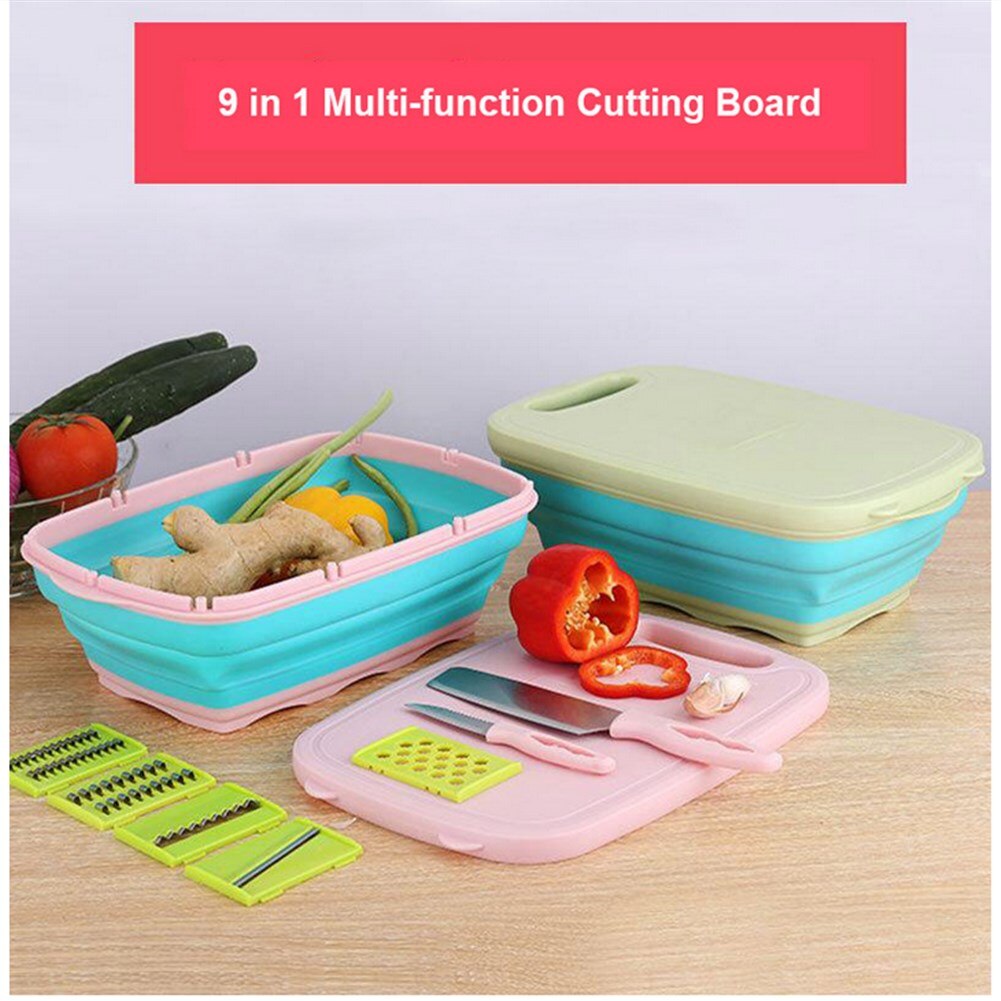 9 In 1 Kitchen Chopping Board Folding Drain Basket... – Vicedeal