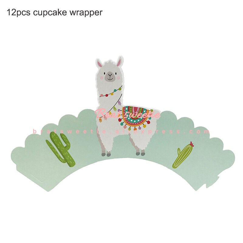 Llama Party Alpaca Cupcake Wrapper Topper Cartoon ... – Grandado