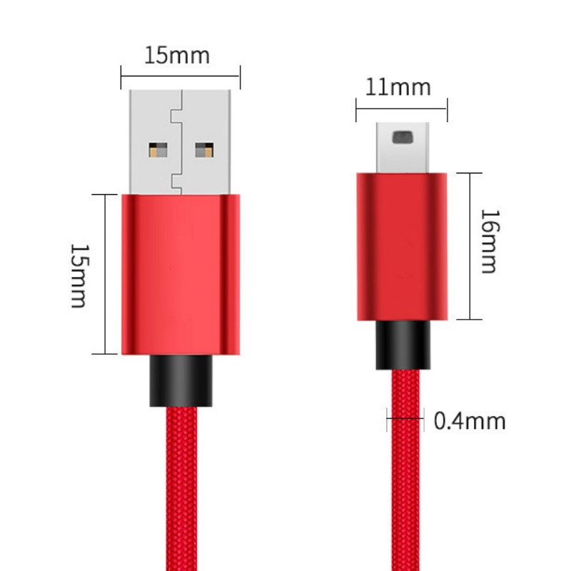 Nylon Braided Mini USB Charging Data Cable, USB Ty... – Vicedeal