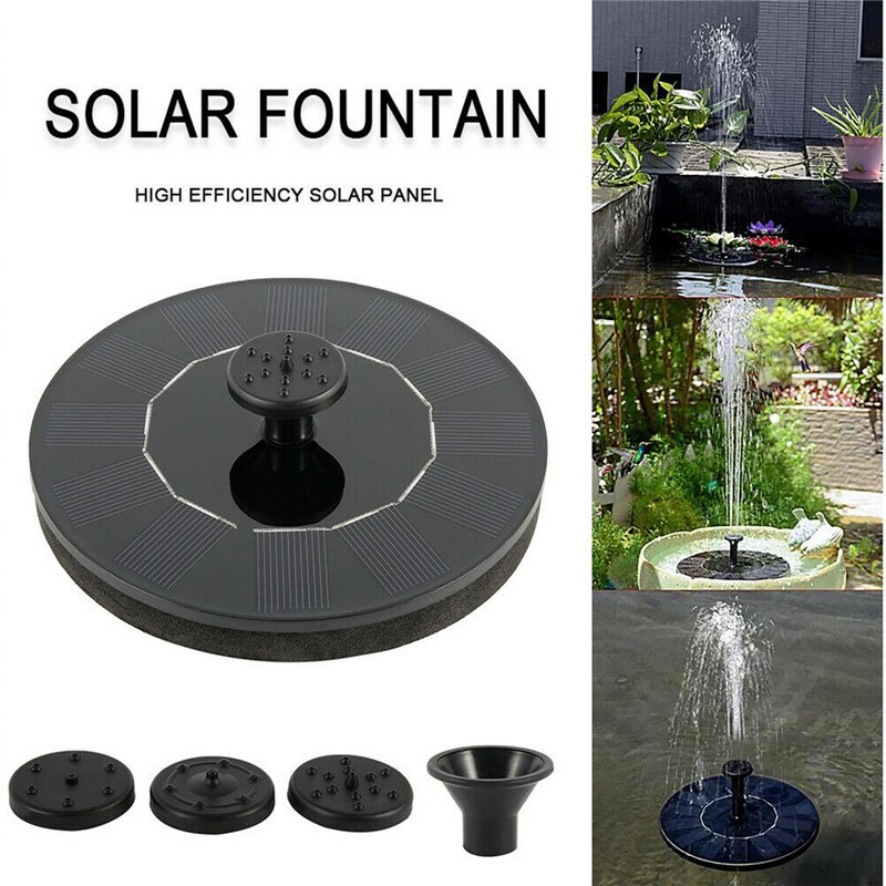 5.3" Solar Round Fountain Floating Water Fountain ... – Grandado