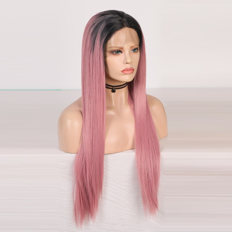 Charisma Ombre Pink Wig Middle Part Synthetic Lace... – Grandado