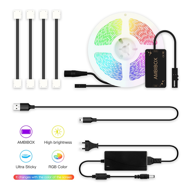 Ambilight Kit Dream color LED Strip 5050 RGB 1M 2M... – Grandado