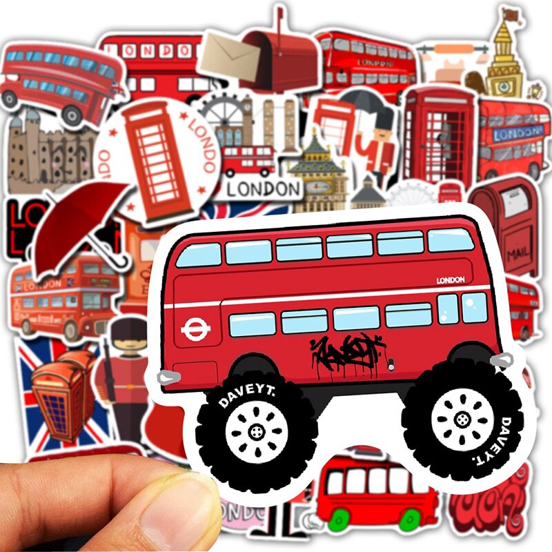 50pcs Classic British Style London Bus Stickers Sc... – Grandado