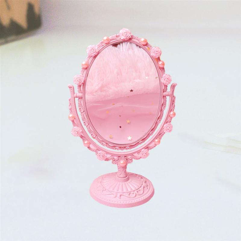 Cute Pink Princess Mirror Makeup Mirror DIY Vanity... – Grandado