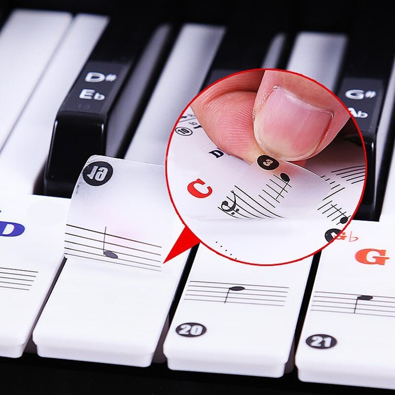 1 Set Piano Keyboard Stickers Stickers Of Stave No... – Grandado