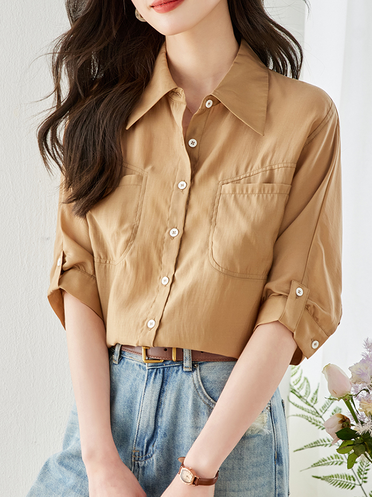 Dames Overhemden Zomer Nieuw Chic 2024 Turn-Down K... – Vicedeal