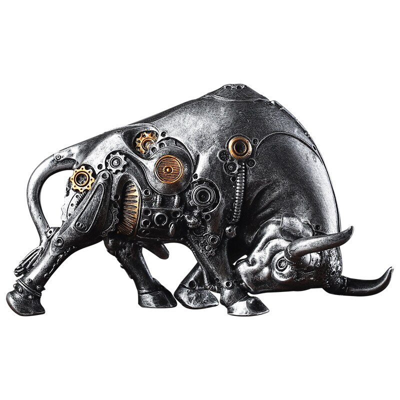Sculpture Mechanical Bull Statue Home Decor Resin ... – Grandado