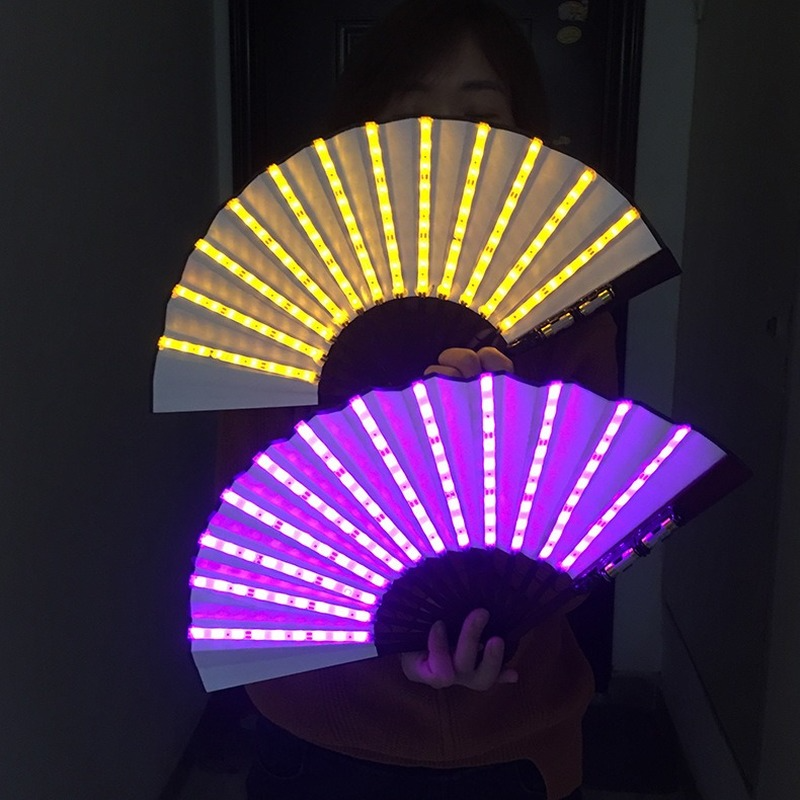LED Fan Dance Lights Luminous Folding Fans Bar Sho... – Grandado