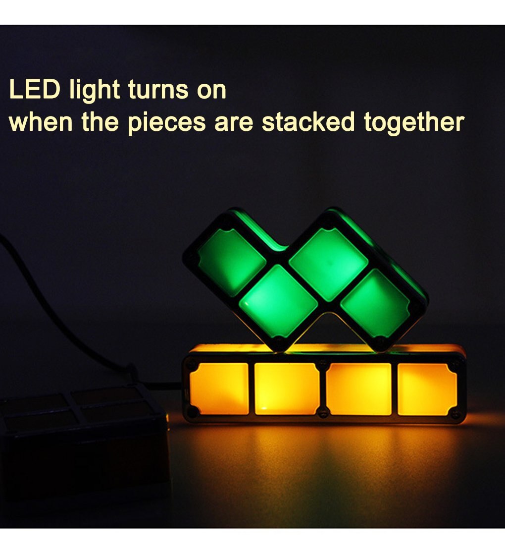Coquimbo DIY Tetris Puzzle Lights EU/US Plug Night... – Grandado
