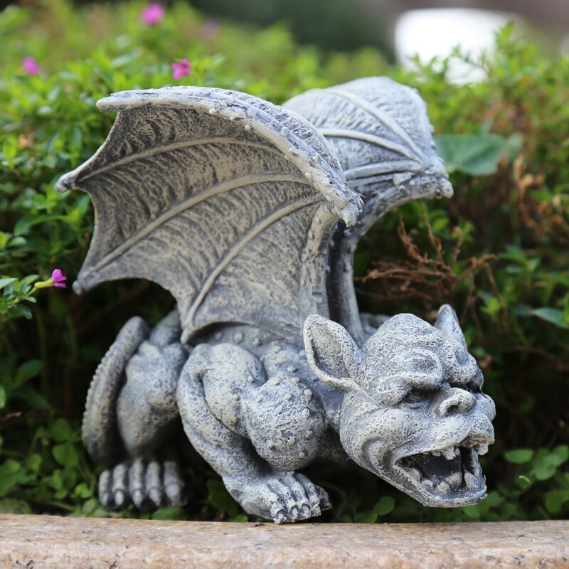 Funny Monster Garden Resin Statue Flying Demon Scu... – Grandado
