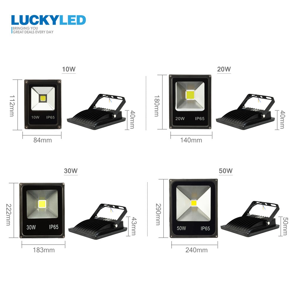 Luckyled led floodlight 10w 20w 30w 50w led reflek... – Vicedeal