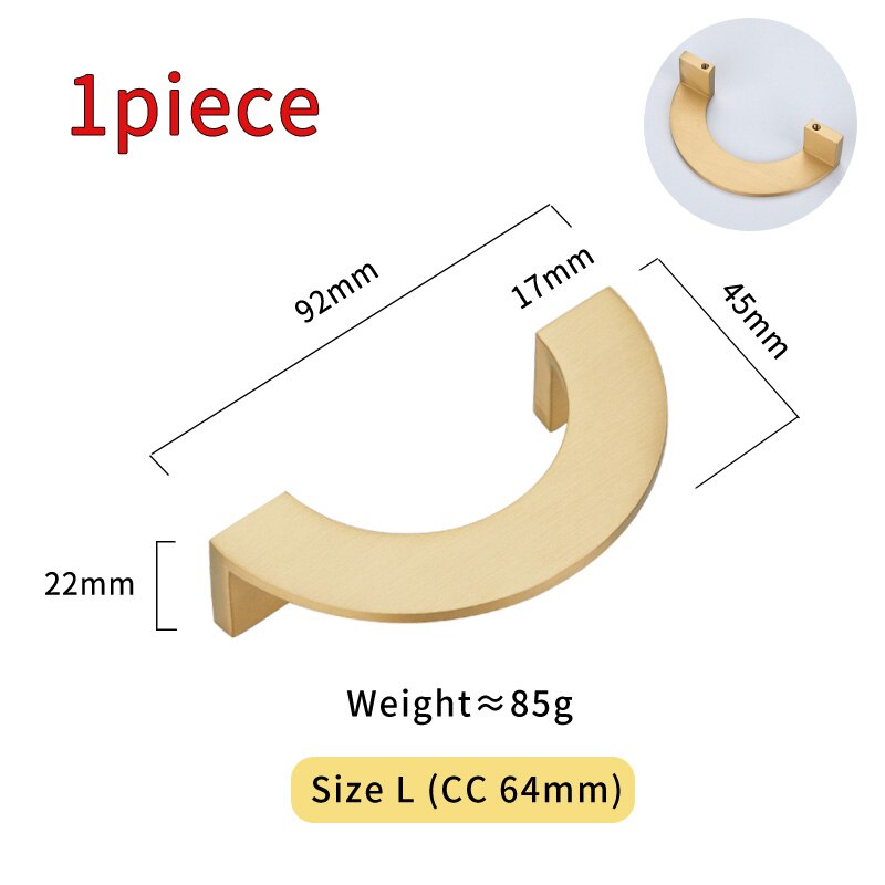 Furniture Gold Handle Brass Half Moon Semicircle R... – Grandado