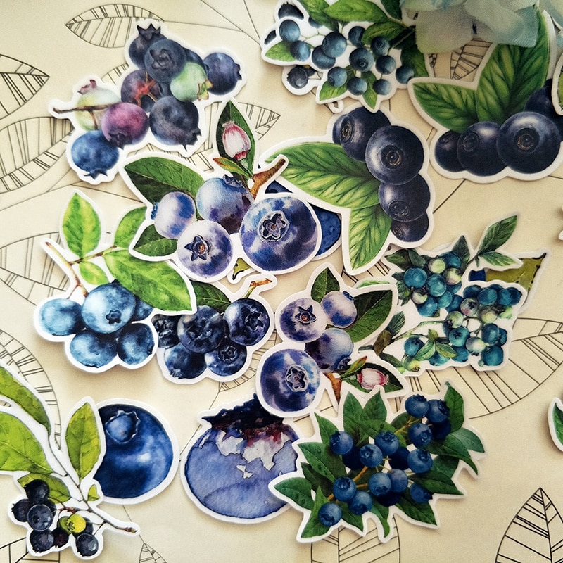 30Pcs 3D Blueberry Fruit Stickers Junk Journal Pla... – Grandado
