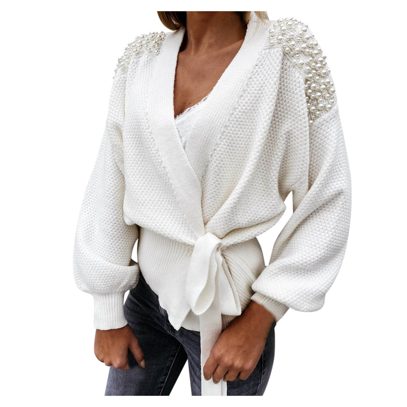 Ladies Autumn Winter Knitted Jacket Long Sleeve V-... – Vicedeal