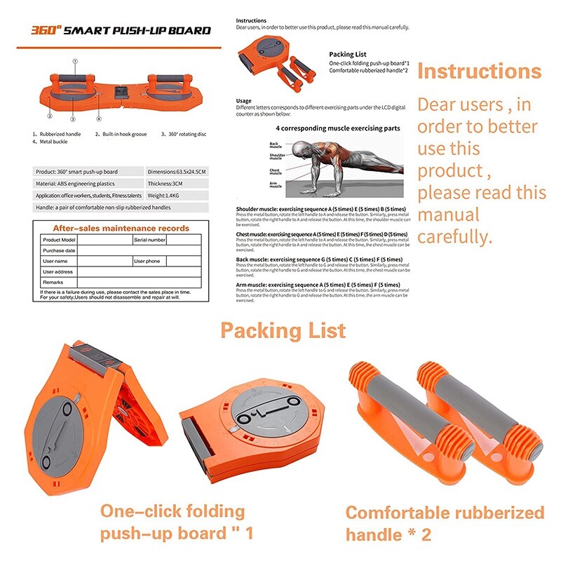 360 Graden Rotatie Push Up Board Push Up Bar Push-... – LovingPrices