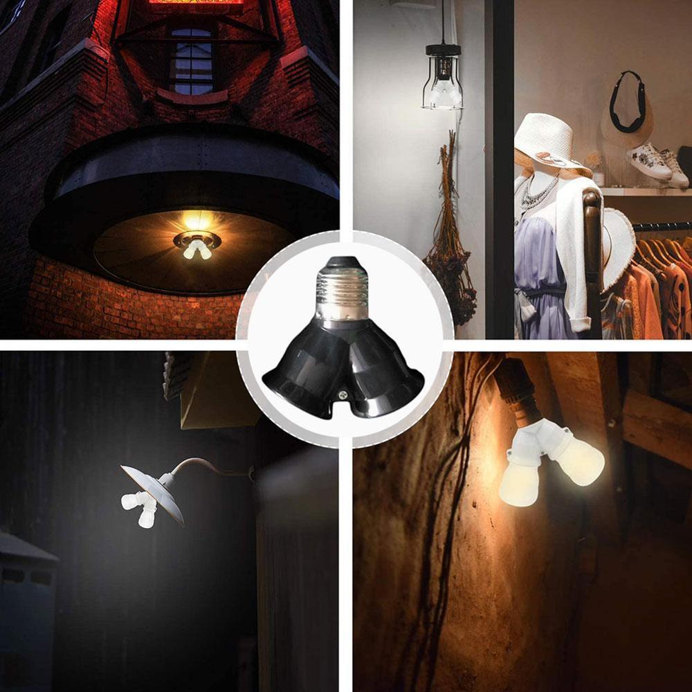 1Pcs Black Fireproof Material E27 TO 2E27 Socket B... – Vicedeal