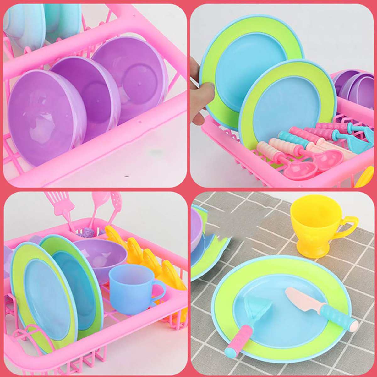 Kids Pretend Play Dishes Kitchen Playset Wash and ... – Vicedeal
