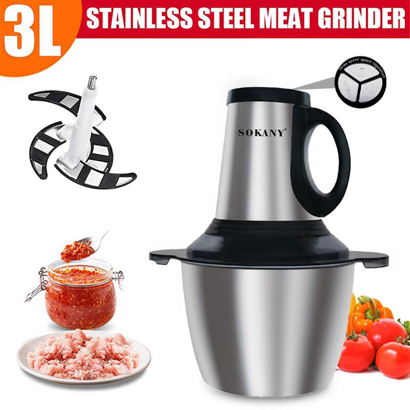 600W 3L Household Small Electric Meat Grinder 2 Sp... – Vicedeal
