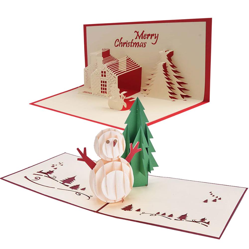 2pcs Santa Cards Christmas Greeting Cards 3D Pop U... – Grandado